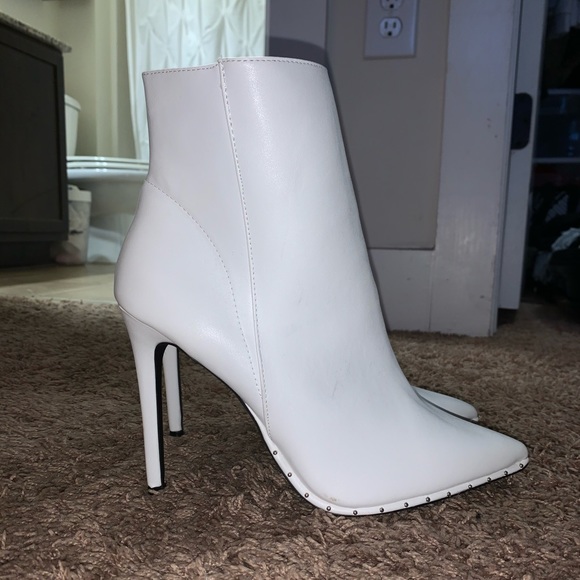 Qupid | Shoes | Quipid Studded White Bootie | Poshmark